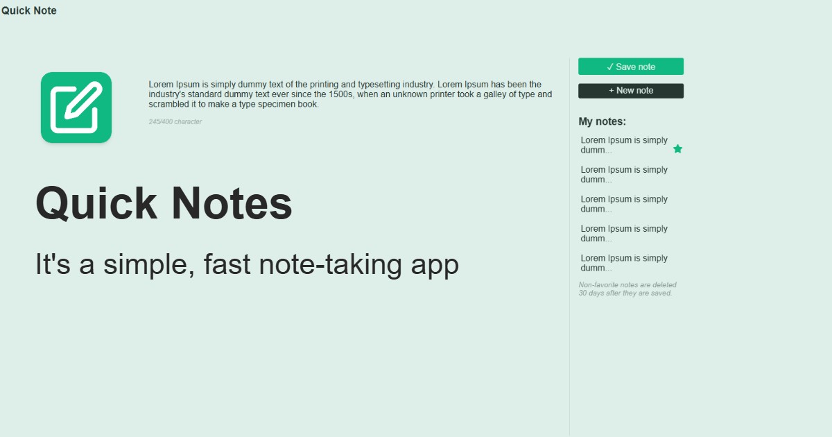 Quick Notes | Simple & Fast Note-Taking